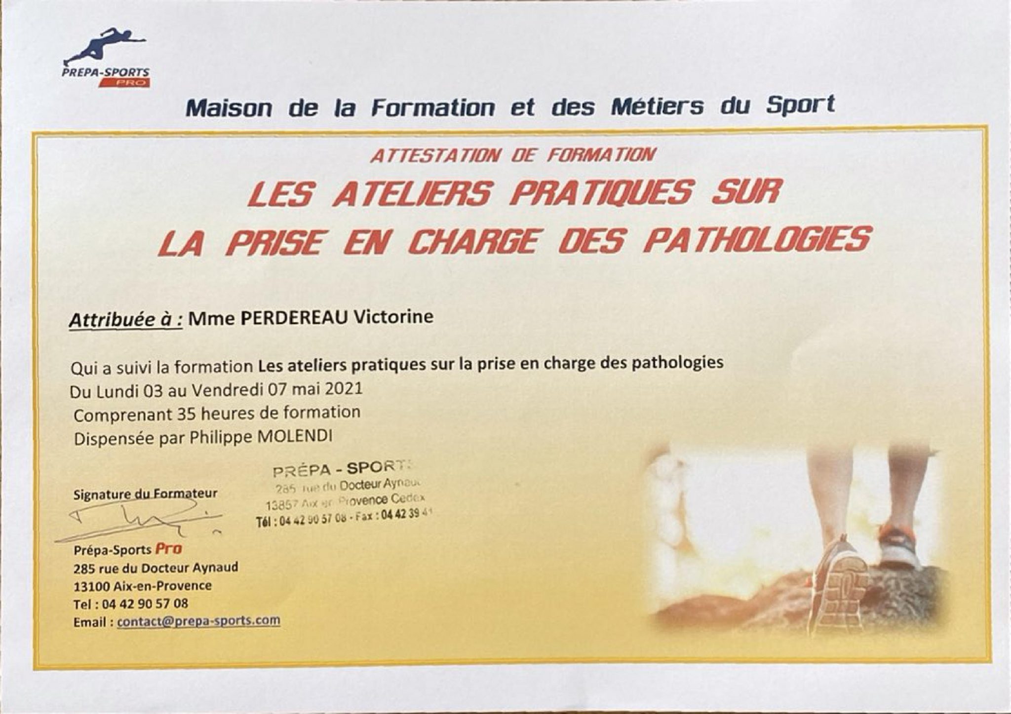 Diplôme Sport-Santé - Les rituels de Victorine